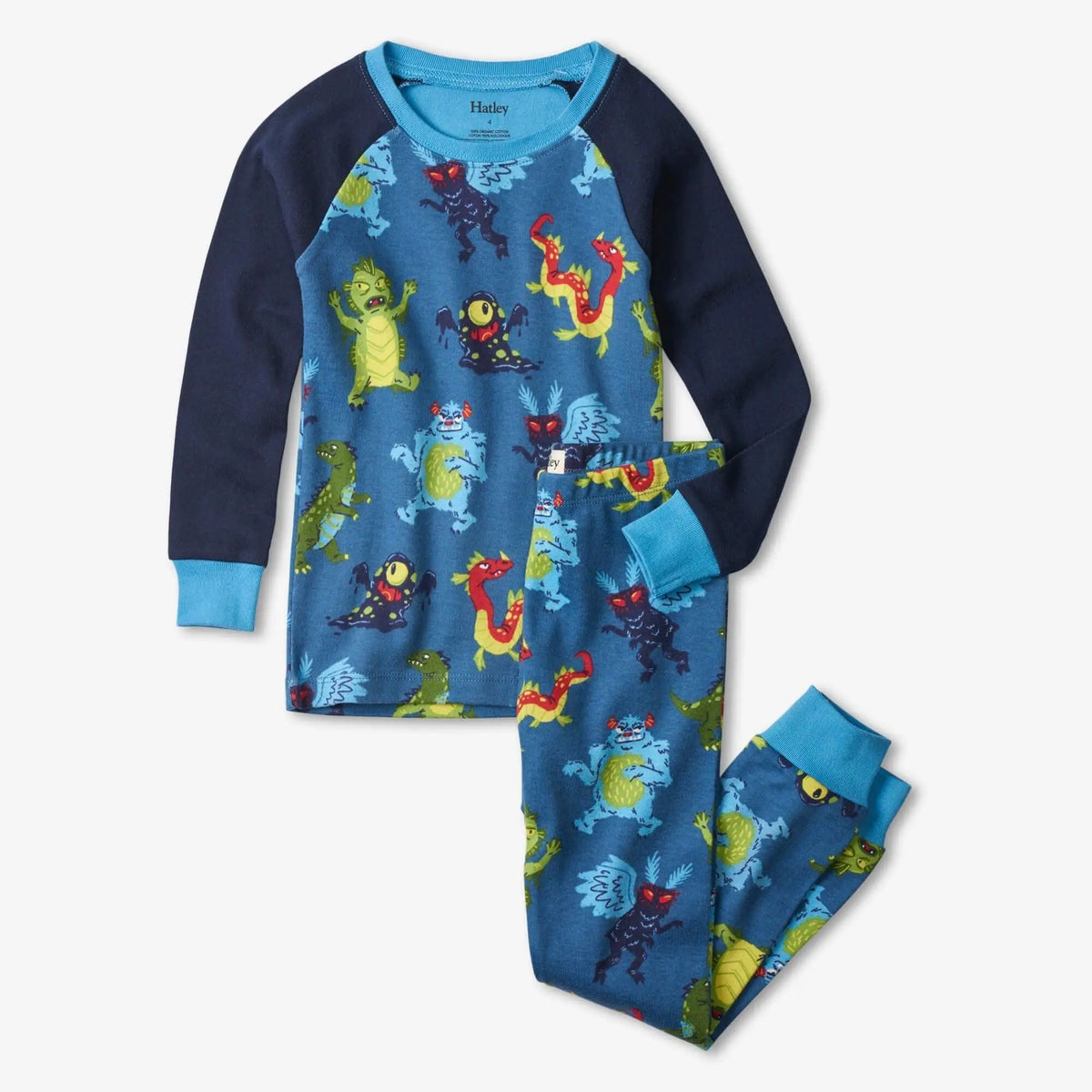 Creepy Cryptids Organic Cotton Raglan Pajama Set | Hatley | Jenni Kidz