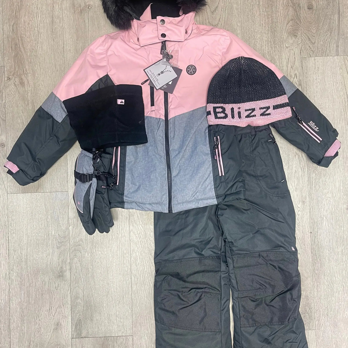 Girls Snowsuit 5 PCS Set - Cameo Pink | Blizz | Jenni Kidz