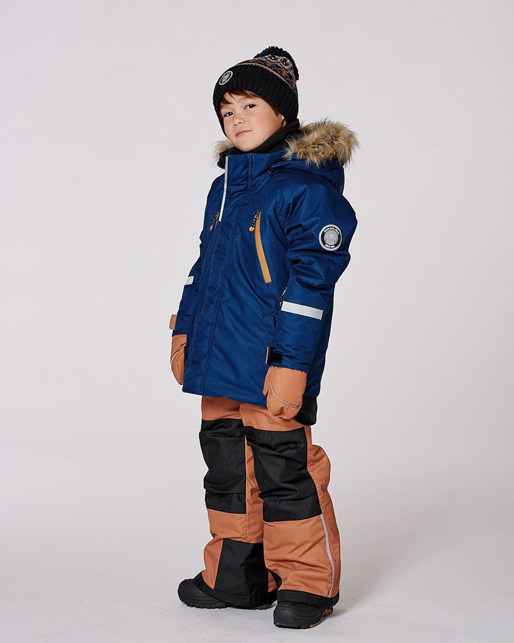 Deux par Deux Boys’ Two-Piece Snowsuit Navy/Brown 2–14 | Get It Fast ...