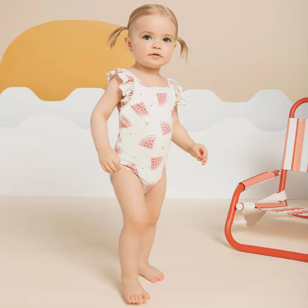 Watermelons on Crème One-Piece Swimsuit | Petit Lem | Jenni Kidz