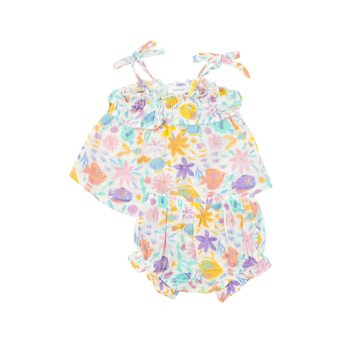 Ruffle Top & Bloomer - Tropical Fish Floral | Angel Dear | Jenni Kidz
